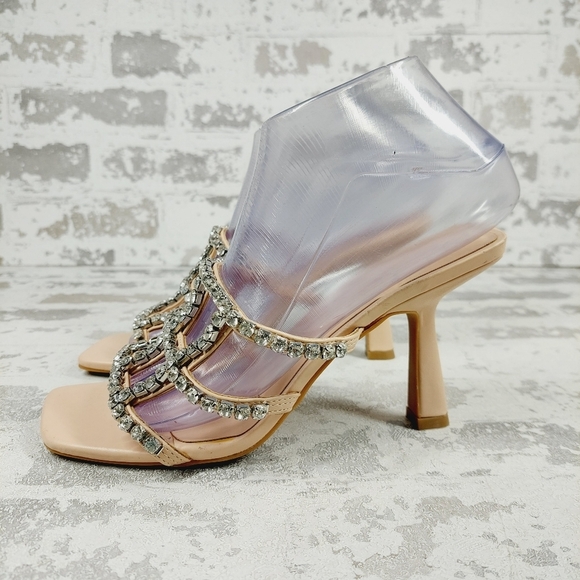 Open Edit | Shoes | New Open Edit Daphne Tan Crystal Embellished Heeled ...